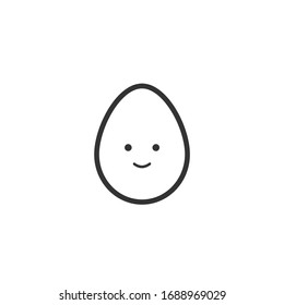 Smile Egg Icon On White Background Stock Vector (Royalty Free ...