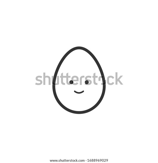 Smile Egg Icon On White Background Stock Vector (Royalty Free ...
