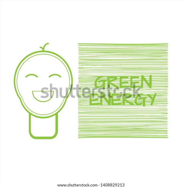 Smile Face Light Bulb Green Energy Stock Vector (Royalty Free ...