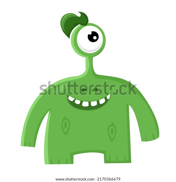 Smile Green Monster Halloween Vector Illustration Stock Vector (Royalty ...