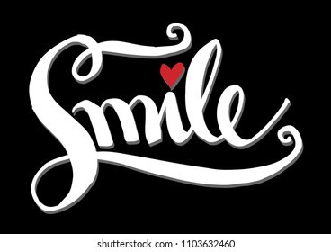 Smile Hand Lettering Stock Vector (Royalty Free) 1103632460 | Shutterstock