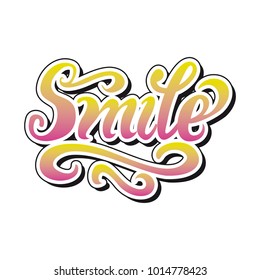 Smile Hand Lettering Vector Brush Calligraphy Stock Vector (Royalty ...