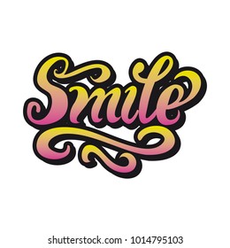 Smile Hand Lettering Vector Brush Calligraphy Stock Vector (Royalty ...
