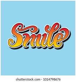 Smile Hand Lettering Vector Brush Calligraphy Stock Vector (Royalty ...
