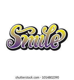 Smile Hand Lettering Vector Brush Calligraphy Stock Vector (Royalty ...
