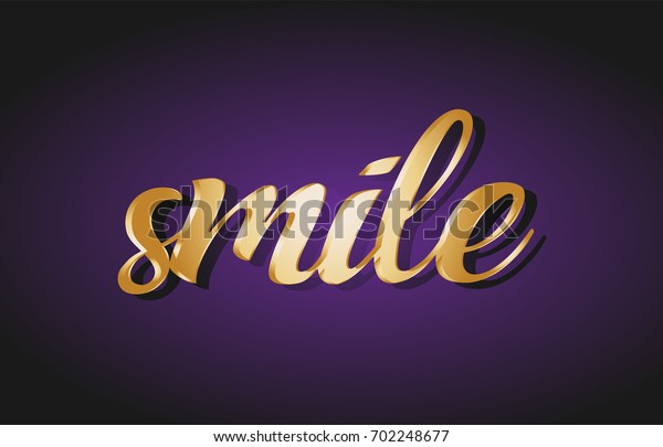 Smile Hand Written Text Gold Golden Stock Vector (Royalty Free ...