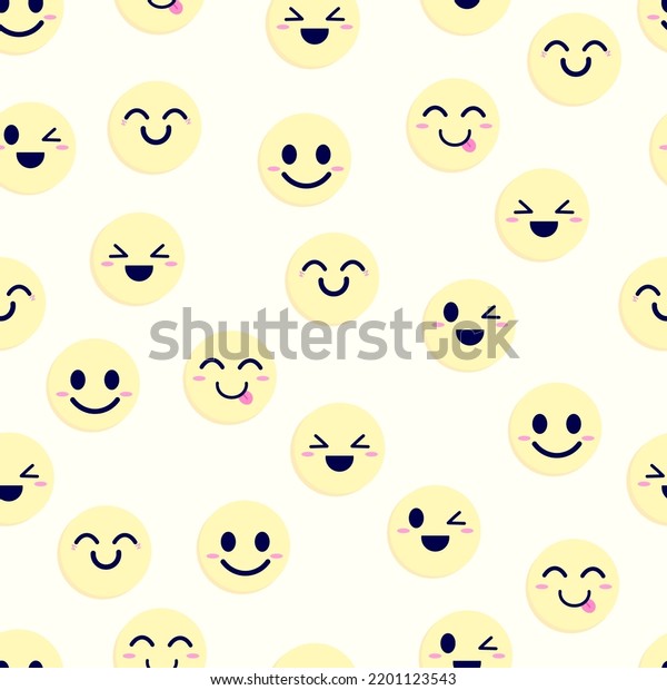 Smile Happy Faces Icons Emojis Set Stock Vector (Royalty Free ...