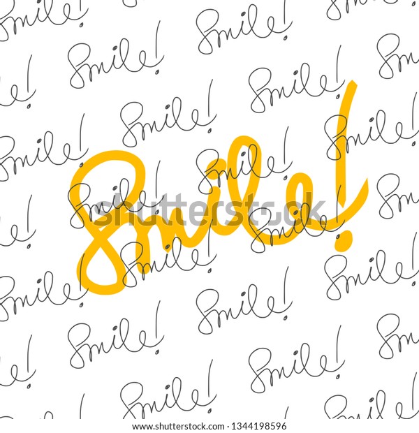 Smile Lettering Background Calligraphy Letters Stock Vector (Royalty ...