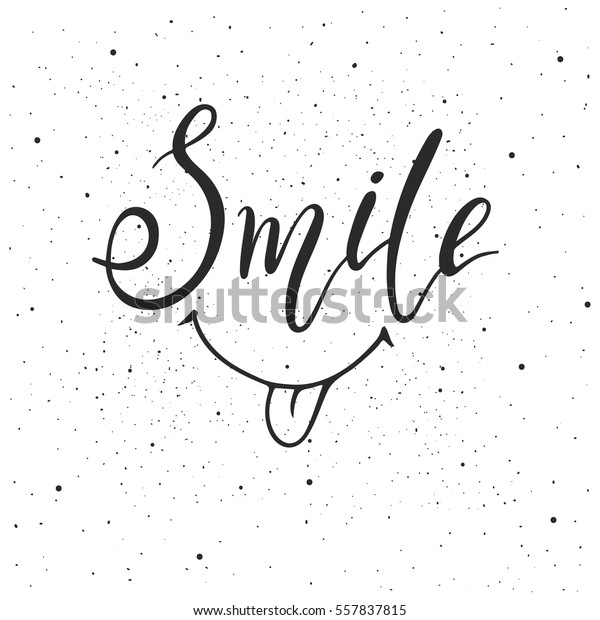 Smile Lettering Hand Drawn Vector Illustration Stock Vector (Royalty ...