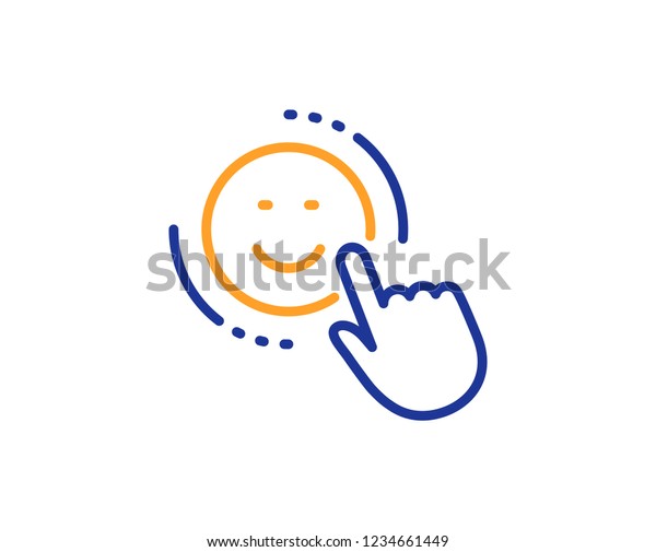 Smile line icon. Positive feedback rating sign. Customer satisfaction ...