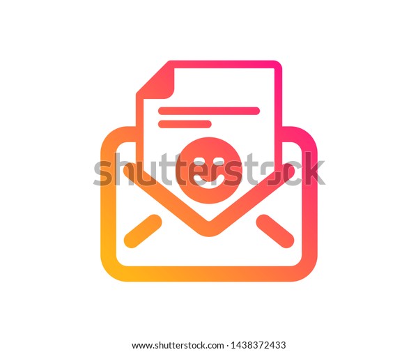 Smile Mail Icon Positive Feedback Letter 스톡 벡터(로열티 프리) 1438372433 ...