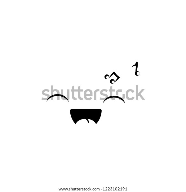 Smile Music Face Icon Element Anime Stock Vector (Royalty Free ...