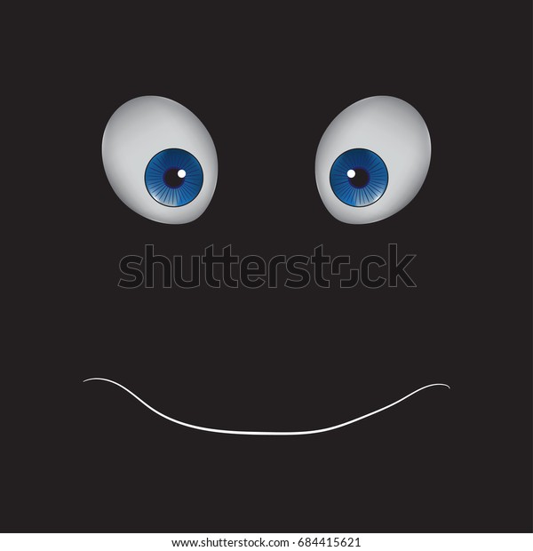 Smile On Black Background Stock Vector (Royalty Free) 684415621 ...