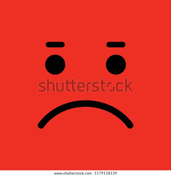 Smile On Red Background Angry Emoticon Stock Vector (Royalty Free ...