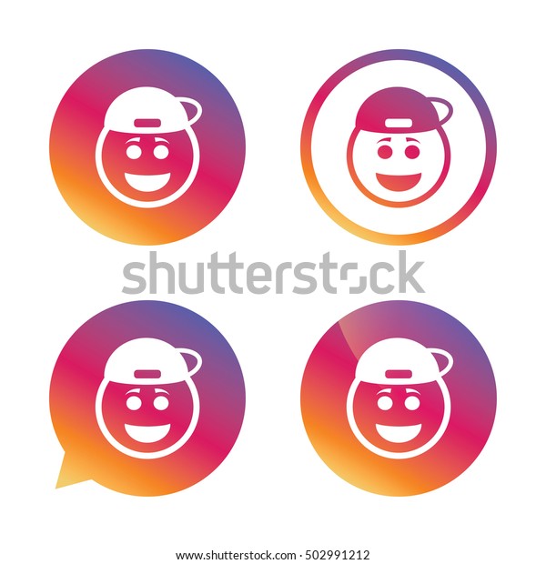 Smile Rapper Face Icon Smiley Symbol Stock Vector (Royalty Free ...