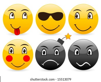 Smile Set Icon On White Background Stock Vector (Royalty Free) 15513079 ...