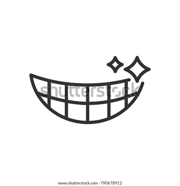 Smile Shine Linear Icon Line Editable Stock Vector (Royalty Free) 790678912