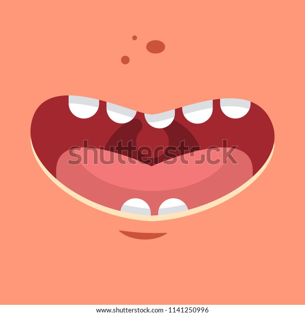 Smile Vector Cartoon Flat Illustration Cute Stock Vector (Royalty Free ...
