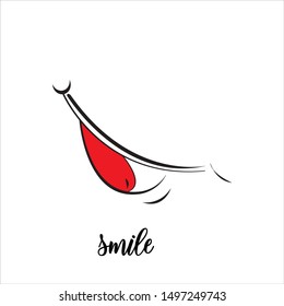 Smile White Background Stock Vector (Royalty Free) 1497249743 ...