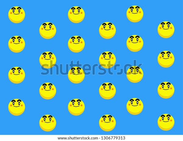 Smile Yellow Face Background Stock Vector (Royalty Free) 1306779313