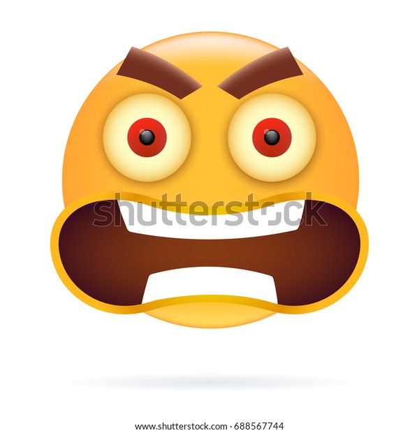 Smiley Angry Face Vector Illustration Character Stock Vector (Royalty ...