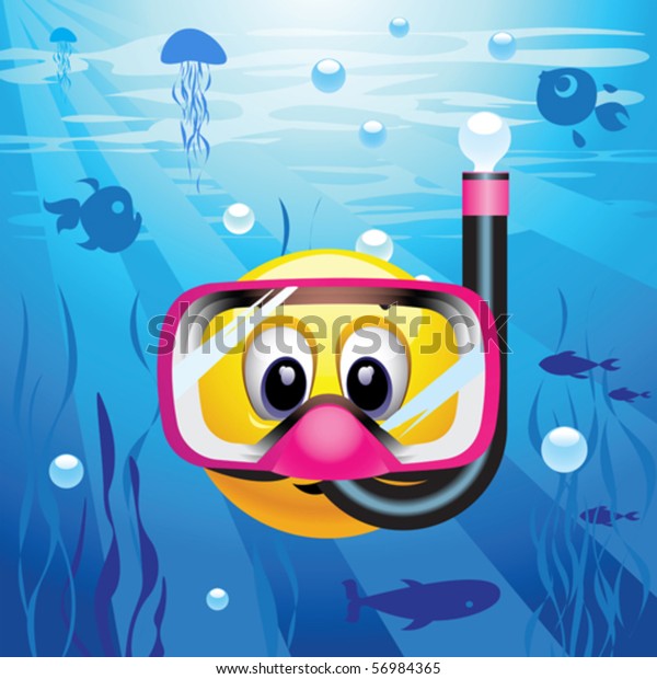 Smiley Ball Diver Lagervektor (royaltyfri) 56984365