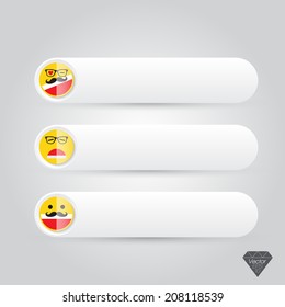 Smiley Buttons Vector Illustration Progress Banners Stock Vector ...