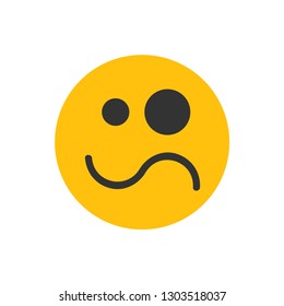 Confused Disoriented Crazy Emoticon Vector Emoji 스톡 벡터(로열티 프리 ...