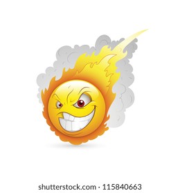 Vektor Stok Smiley Emoticons Face Vector Burning Expression (Tanpa ...