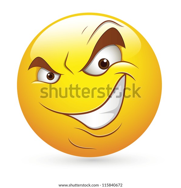 Smiley Emoticons Face Vector Cunning Evil: เวกเตอร์สต็อก (ปลอดค่า ...