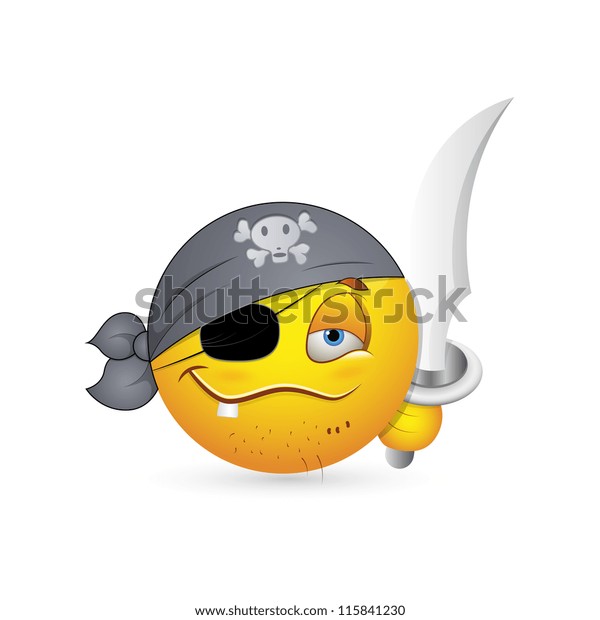 Smiley Emoticons Face Vector Pirate Look Stock Vector (Royalty Free ...