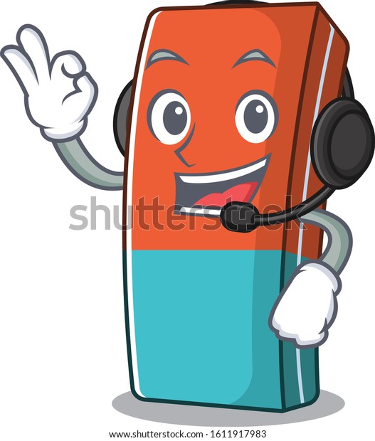 Smiley Eraser Cartoon Character Design Wearing Stock Vector (Royalty ...