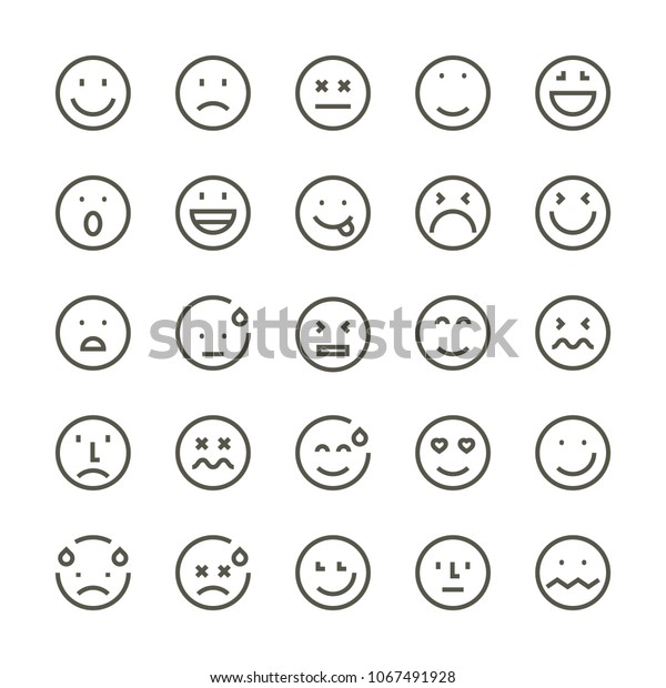 Smiley Face Emoji Icons: Vector có sẵn (miễn phí bản quyền) 1067491928 ...
