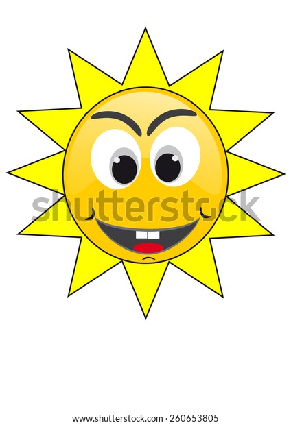 Smiley Face Icon Sun Stock Vector (Royalty Free) 260653805 | Shutterstock