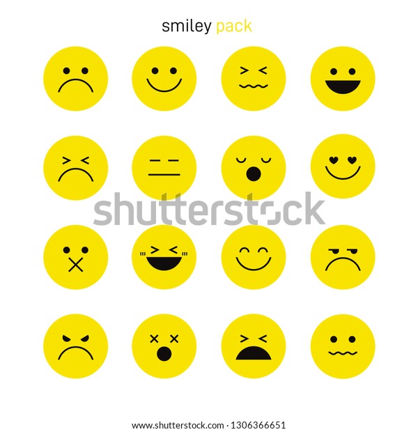 Smiley Face Pack Stock Vector (Royalty Free) 1306366651 | Shutterstock