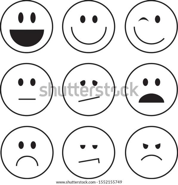 Smiley Face Sad Face Emoji庫存向量圖（免版稅）1552155749 | Shutterstock