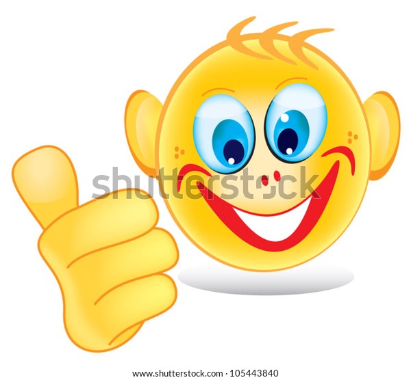 Smiley Face Showing Ok Gesture Stock Vector (Royalty Free) 105443840 ...