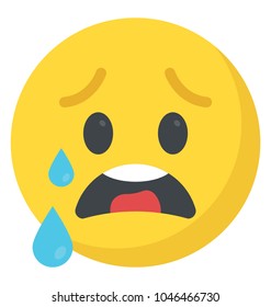 Smiley Face Tears Eyes Stock Vector (Royalty Free) 1046466730 ...