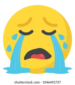 Smiley Face Tears Eyes Stock Vector (Royalty Free) 1046492737 ...