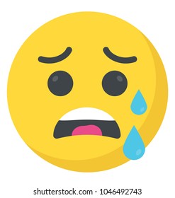 Smiley Face Tears Eyes Stock Vector (Royalty Free) 1046492743 ...