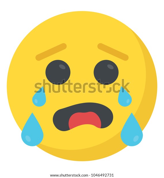 Smiley Face Tears Eyes Stock Vector (Royalty Free) 1046492731 ...