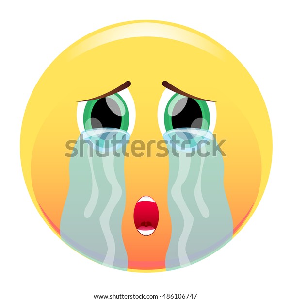 Smiley Face Tearstreaked Streams Tears Sad Stock Vector (Royalty Free ...