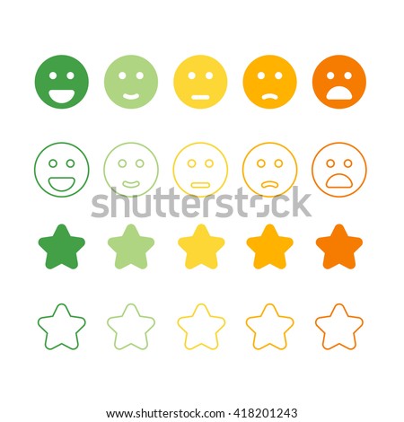 Smiley Faces Rating Icons Happy Unhappy Stock Vector (Royalty Free ...