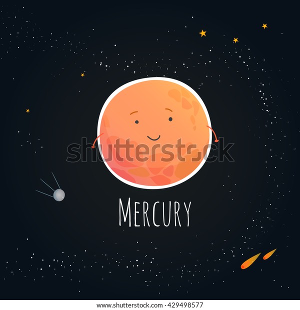 Smiley Form Planet Mercury Handles On Stock Vector (Royalty Free ...