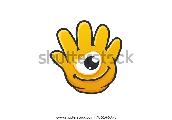 Smiley Hand Cartoon Character Design Stock Vector (Royalty Free ...