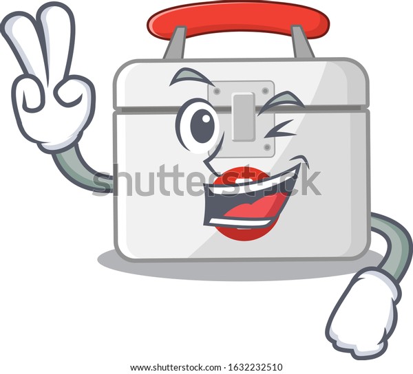 Smiley Mascot First Aid Kit Cartoon Stock Vector (Royalty Free ...
