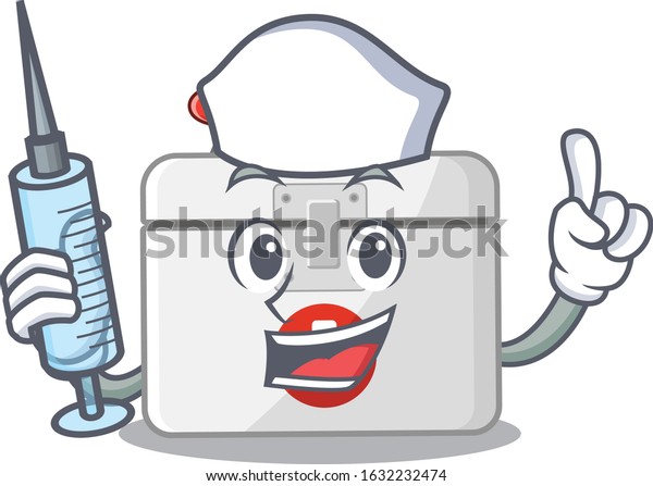 Smiley Nurse First Aid Kit Cartoon Stock Vector (Royalty Free ...