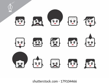 Smiley Portrait Character Man Stock Vector (Royalty Free) 179104466 ...