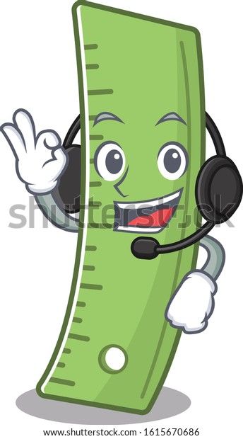 Smiley Ruler Cartoon Character Design Wearing Stock Vector (Royalty ...