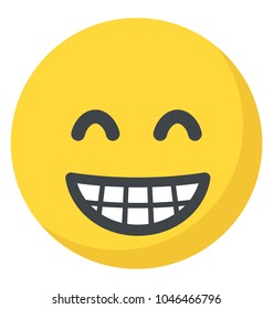 Smiley Showing Big Grin Expression Stock Vector (Royalty Free ...